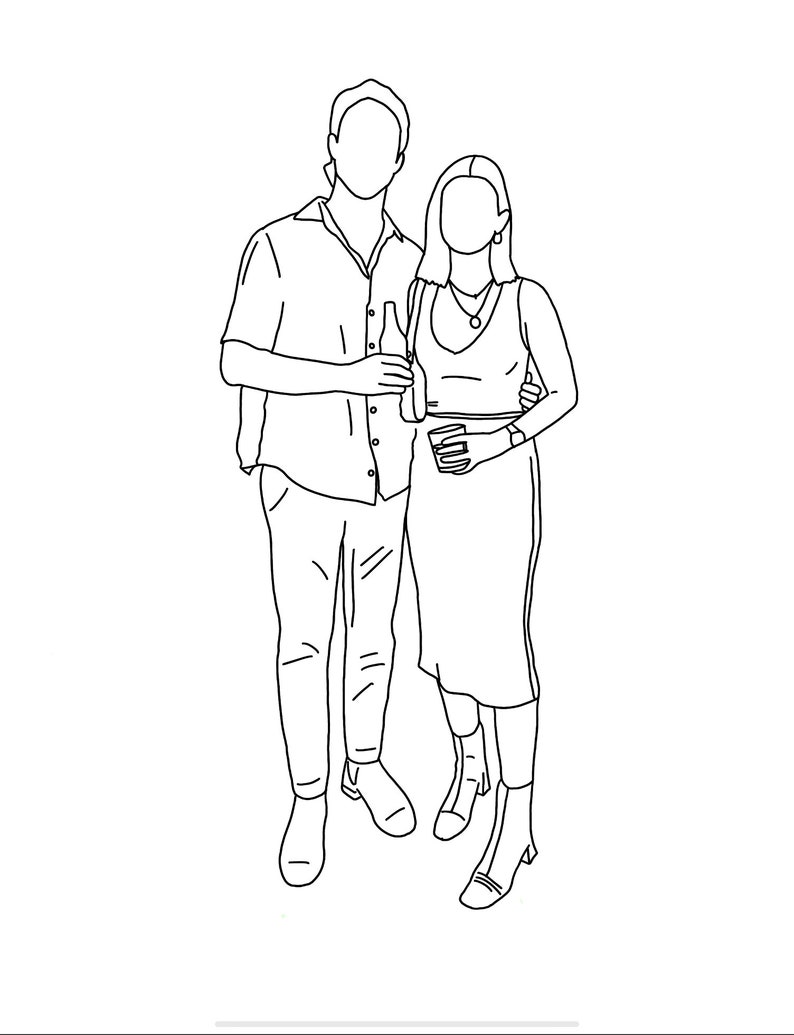 Unique Personalised Line Art for People and Pets Elevate Your Decor ...