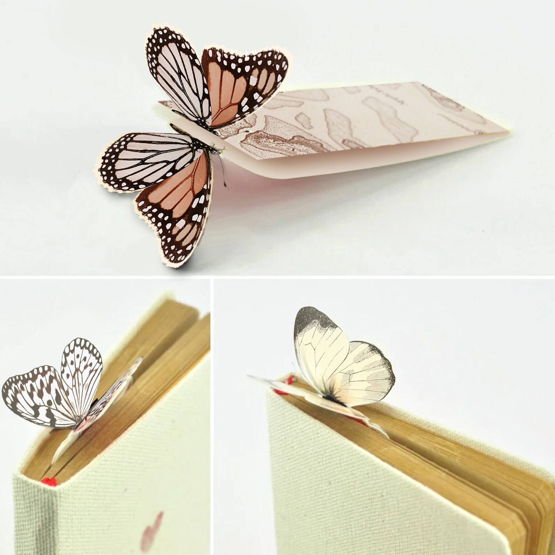 Butterfly Bookmarks 3D 3 Pcs Printable DIY Gift For Etsy