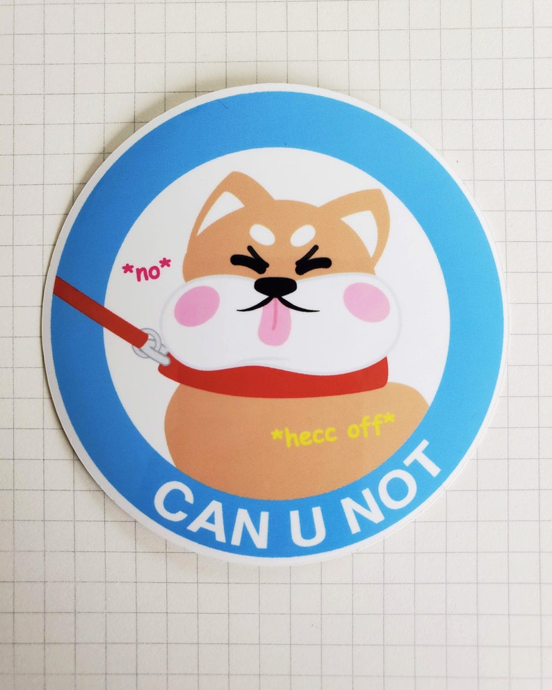 CAN U NOT Shiba Inu Sticker - Etsy