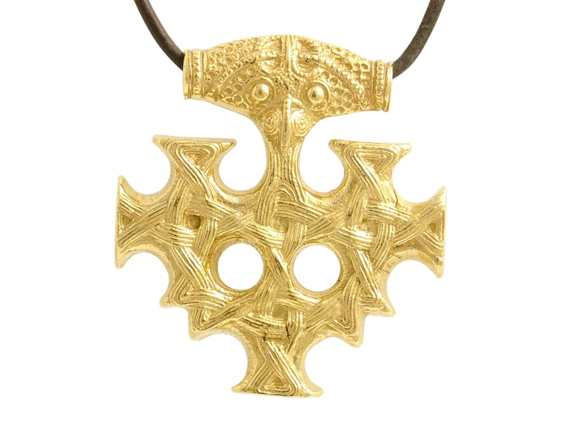 Pendant Thor's Hammer Hiddensee Cross Large Solid 925 Silver Gold ...