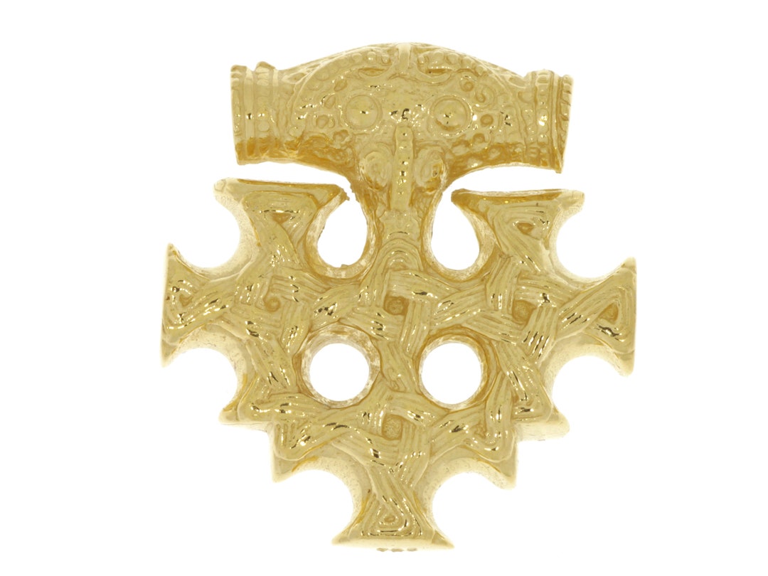 Pendant Hiddensee Cross medium Size 925 Silver Gold-plated - Etsy