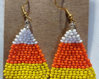 Candy Corn Perler Bead Earrings Halloween Earrings Candy Corn Earrings ...