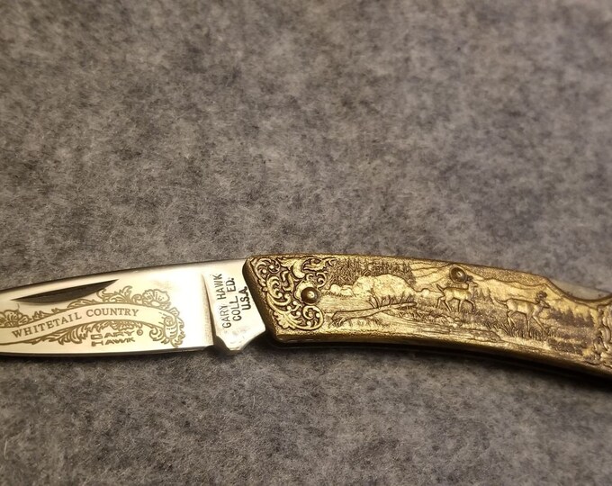 Gary Hawk Whitetail Country Pocket Knife. Great Condition - Etsy