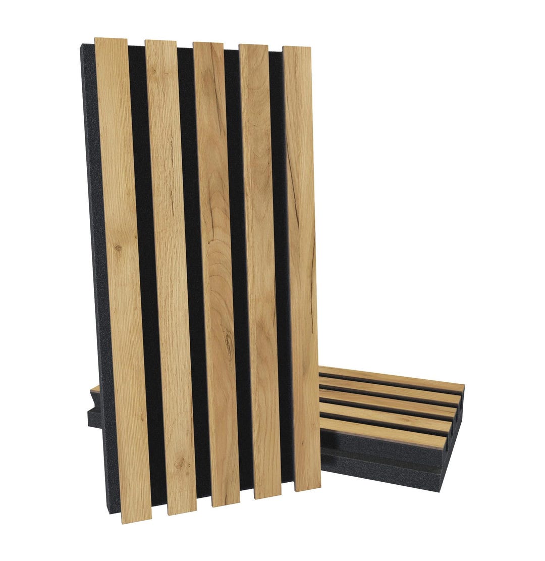 Acoustic Slat Wood(hdf) "pole-half" Wall Panels | Sound Absorption ...