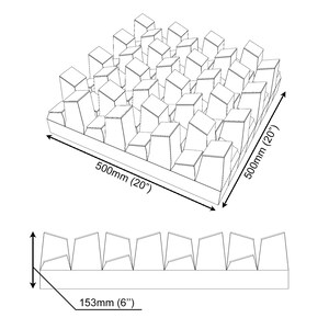 Sound Acoustic Studio Diffuser «sirius» | 20"x20"x6" (50x50x15.3cm ...