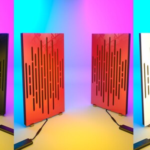2 Pack - Narrow Acoustic Panels “wave-mini” With Desktop Standing Lamp ...