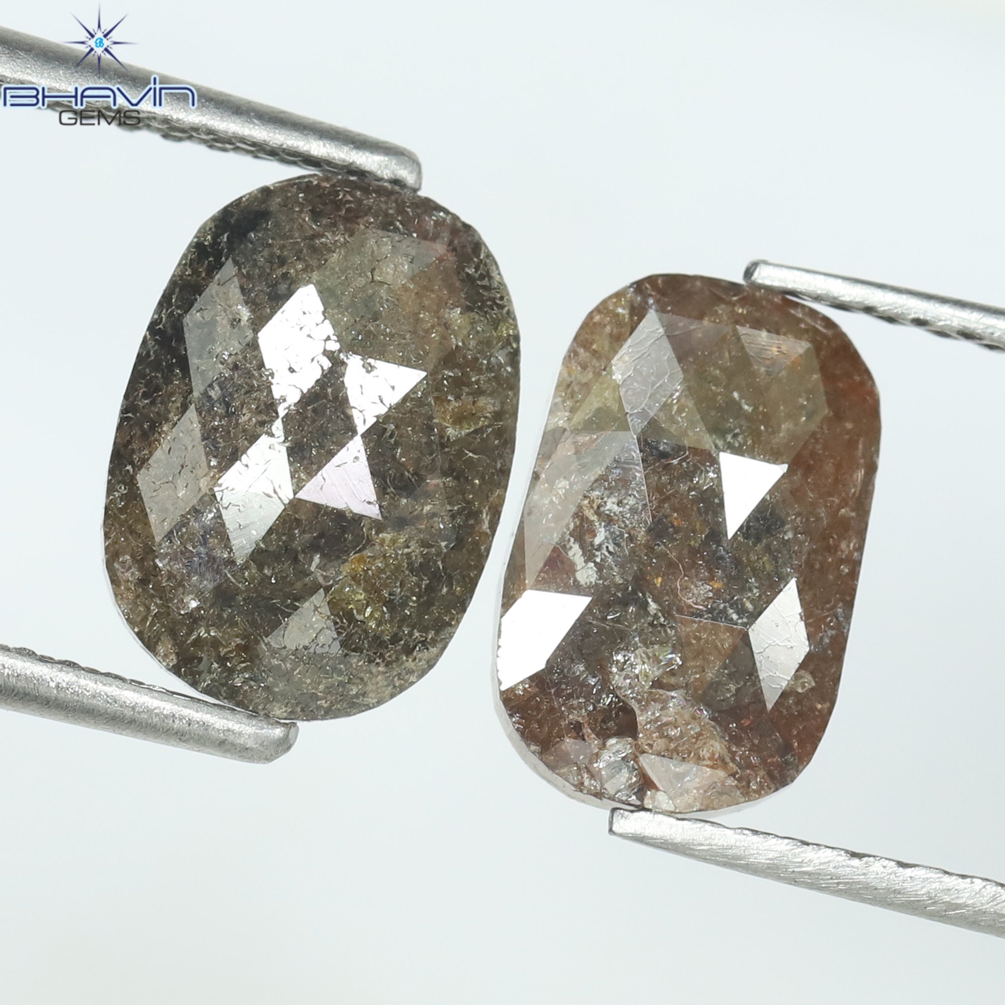 Gemstones Craft Supplies & Tools 3.53 CT/2 Pcs Oval Shape Brown Color ...