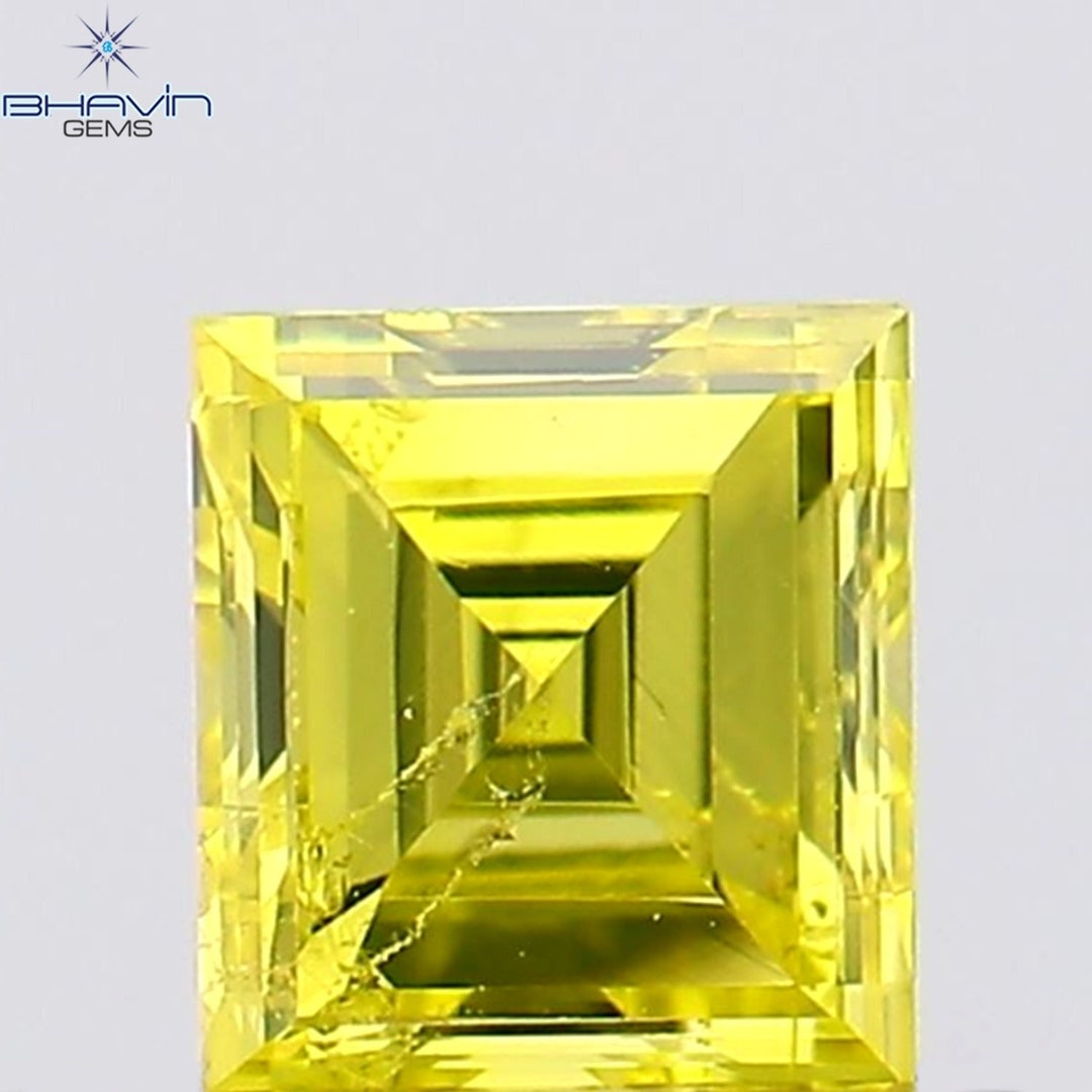 0.20 CT Square Cut Yellow Color Diamond Natural Loose Diamond Gifts for ...