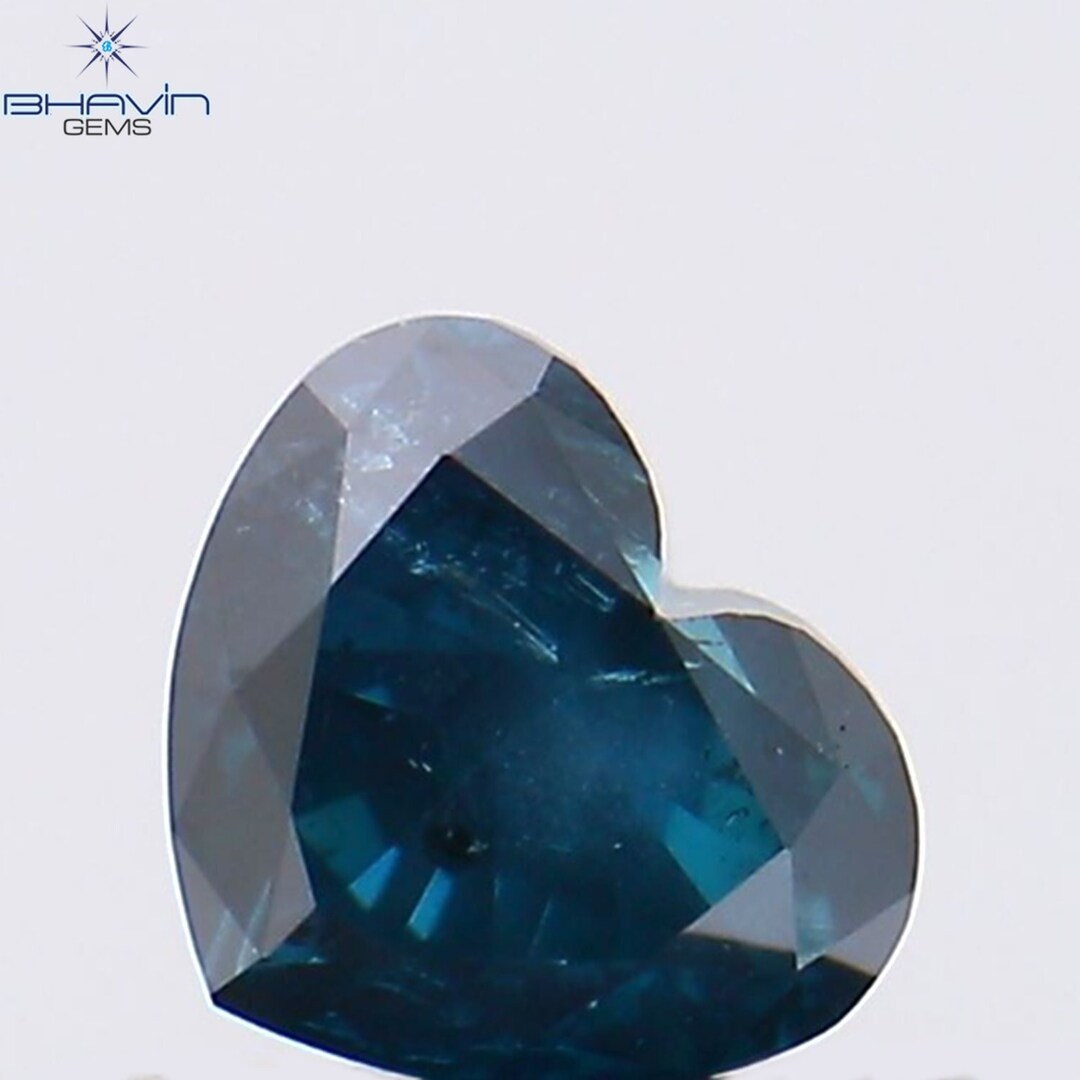 0.29 CT Heart Diamond Enhanced Blue Color A Dynamic Gift for Your ...