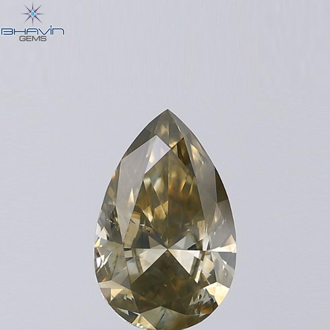 2.00 CT Pear Natural Grey Diamond Your Unique Choice for Personalized ...