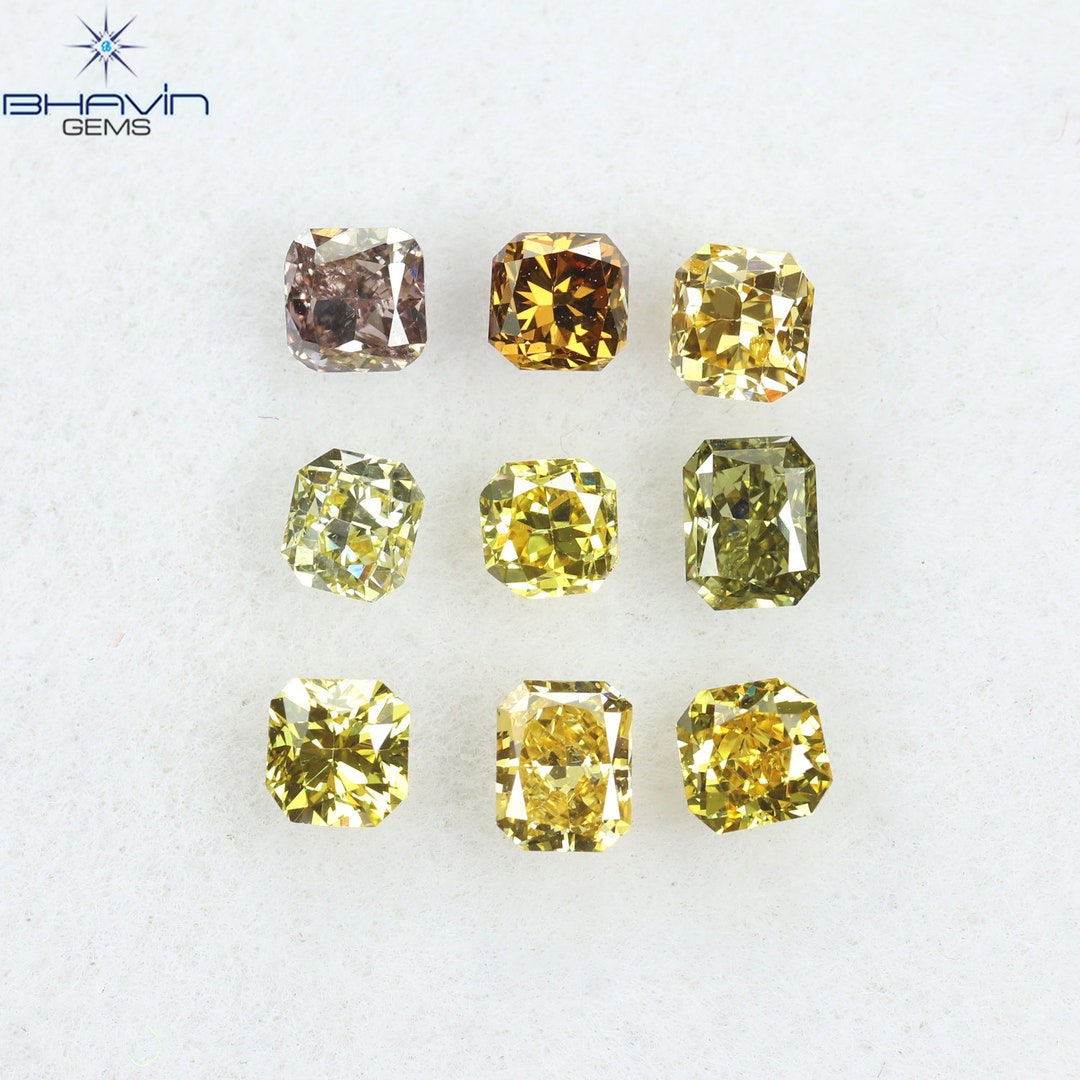 0.81 CT Radiant Cut Diamond Set, 9 Pcs Mix Color Loose Diamonds - Etsy