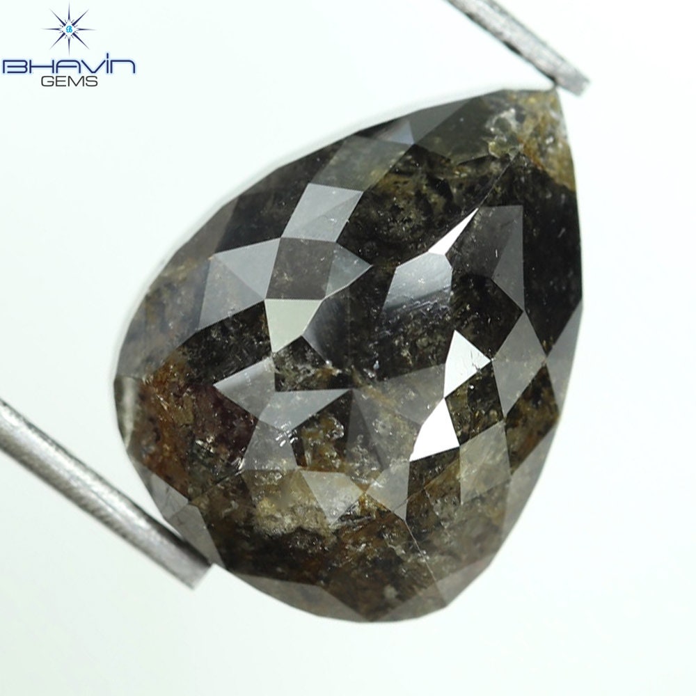 347 CT Birne Form natürliche lose Diamant Salz und Pfeffer | Etsy