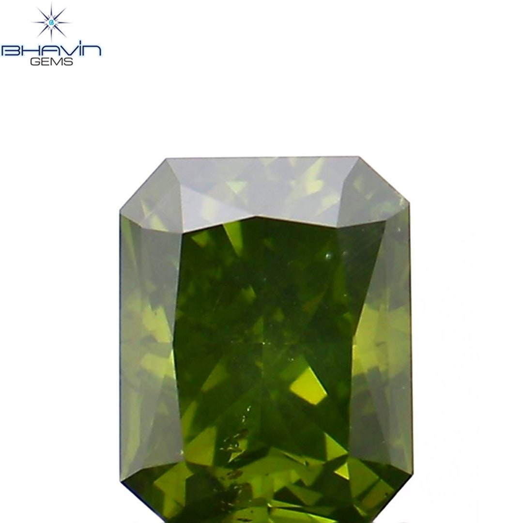 0.58 CT Radiant Diamond Green Color Natural Loose Diamond Radiant Cut ...