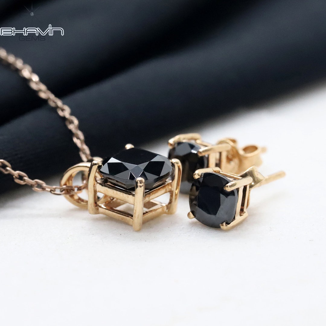 18K Rose Gold Pendant Slice Salt and Pepper Diamonds an Exquisite Gift ...