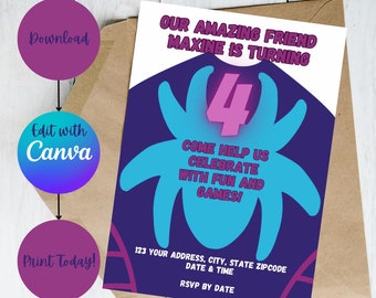 Ghost Spider Birthday Invitation Spidey and His Amazing Friends ...