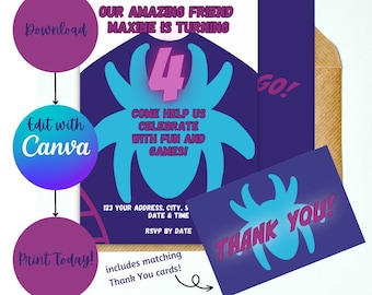 Ghost Spider Birthday Invitation Spidey and His Amazing Friends ...