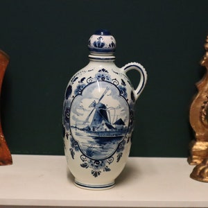 Vintage Delft Pottery Decanter / Bottle With Lid Delft - Etsy