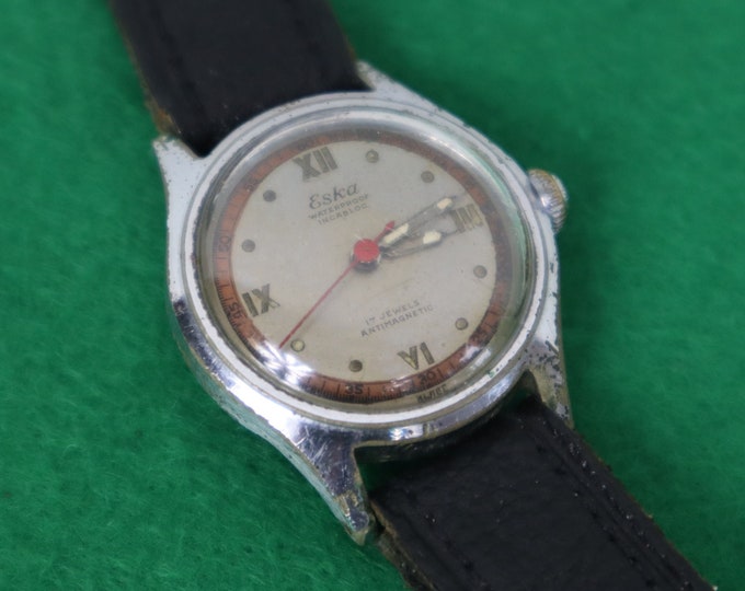 1940's Eska Military Style Watch - 17 Jewel Incabloc - Hand-wind ...