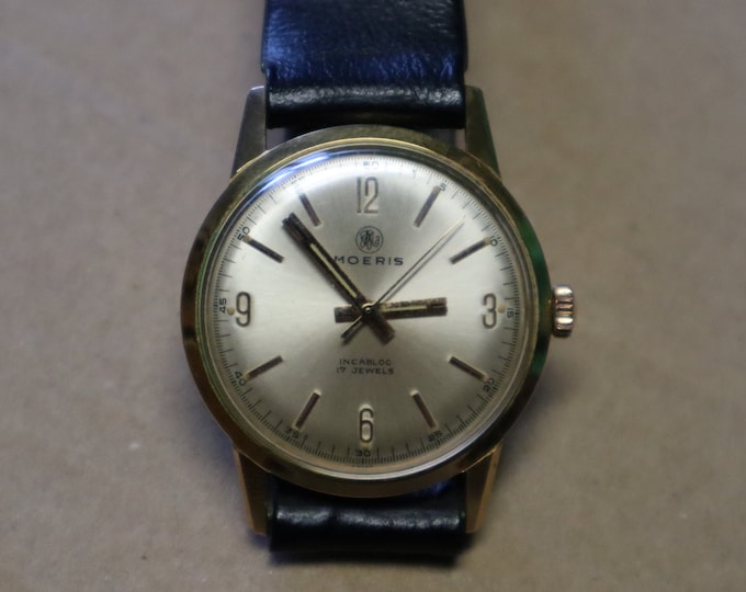 1960's MOERIS Gent's Hand-wind Dress Style Watch in Gold Tone Case ...