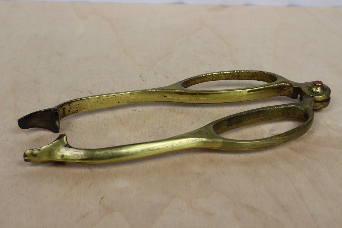 Vintage Heavy Duty Brass Coal Tongs Brass Fire Tongs Etsy