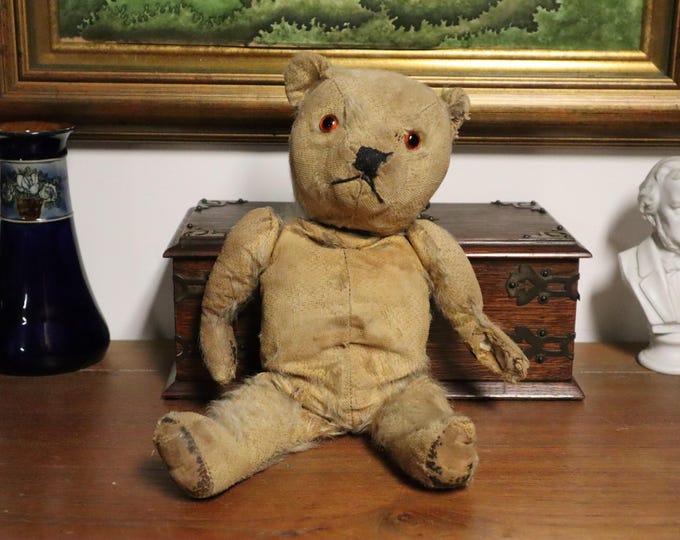 1930's Chiltern Teddy Bear With Mohair Fur, Jointed Limbs and Glass ...