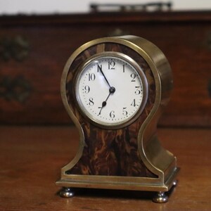 C1920 Brass Key-wind Mantle Clock With Alarm Antique Brass Alarm Clock ...