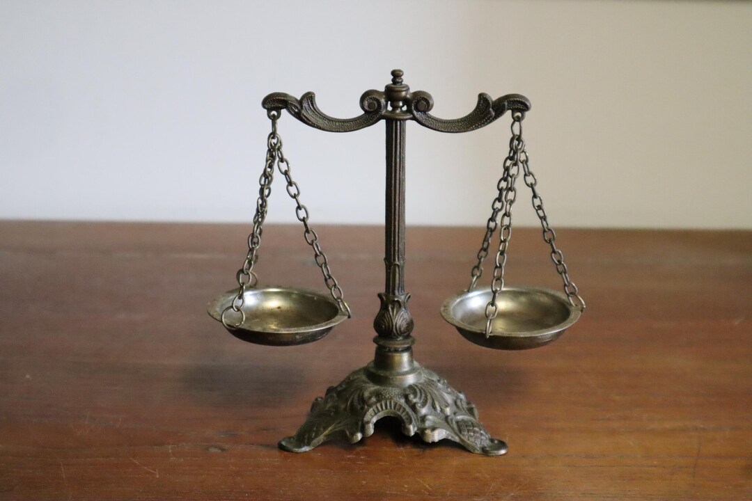 C1920 Italian Ornate Brass Replica Balance Scale Stamped Made in Italy ...