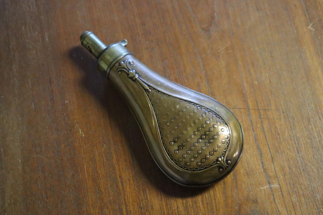 C1900 Copper Powder Flask by G&JW Hawksley of Sheffield - Copper Powder ...