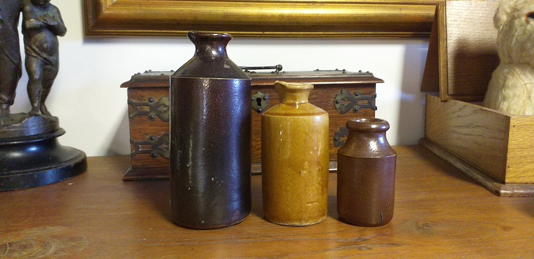 Antique Stoneware Ink Bottles - English Stoneware Inkwell - Etsy