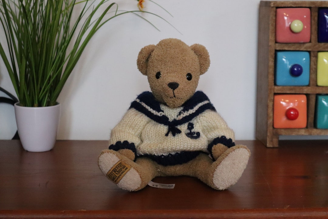 Vintage Merrythought Beany Bear With Nautical Jumper - Original Sewn ...