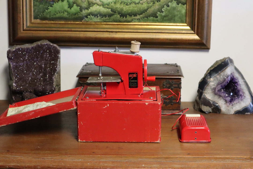 C1960's Franconia Child Electric Sewing Machine With Foot Pedal and ...