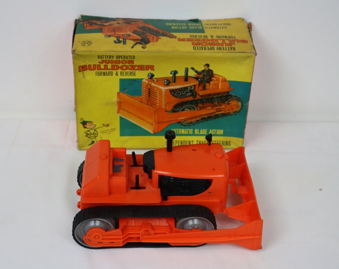 1960's MARX Junior Bulldozer - Battery Operated Bulldozer in Original ...