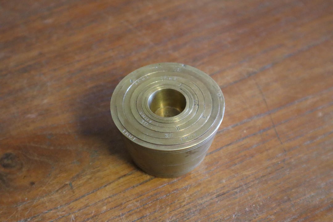Victorian Stacking Troy Ounce Gold Merchant Weights - Set of X7 From 0. ...