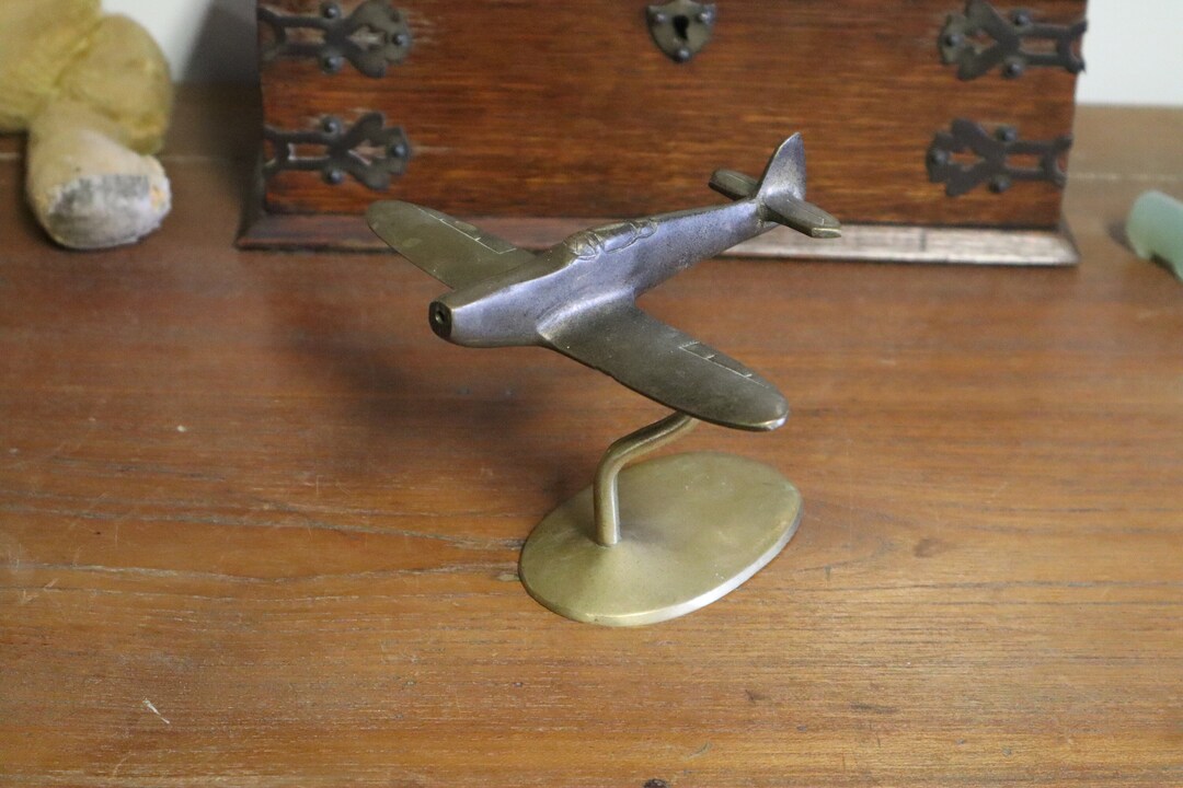 Vintage Spitfire Model Brass Spitfire Model on Stand - Etsy