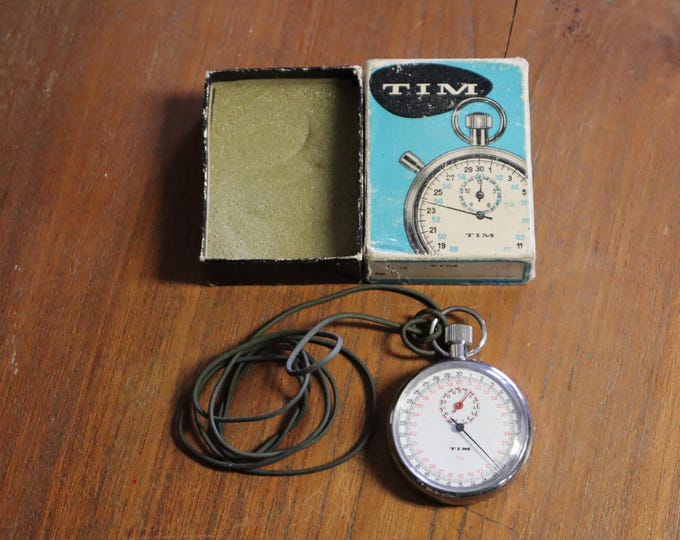1960's TIM 1/10 Second Stopwatch With Original Box and Cord - Working ...