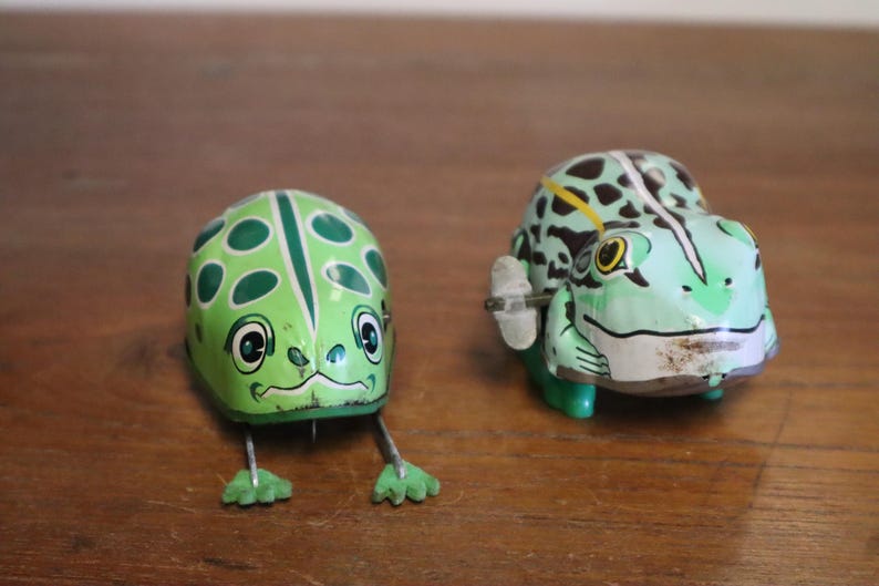 1960's Japanese Tinplate Clockwork Frogs by Alco and Yone - Working ...