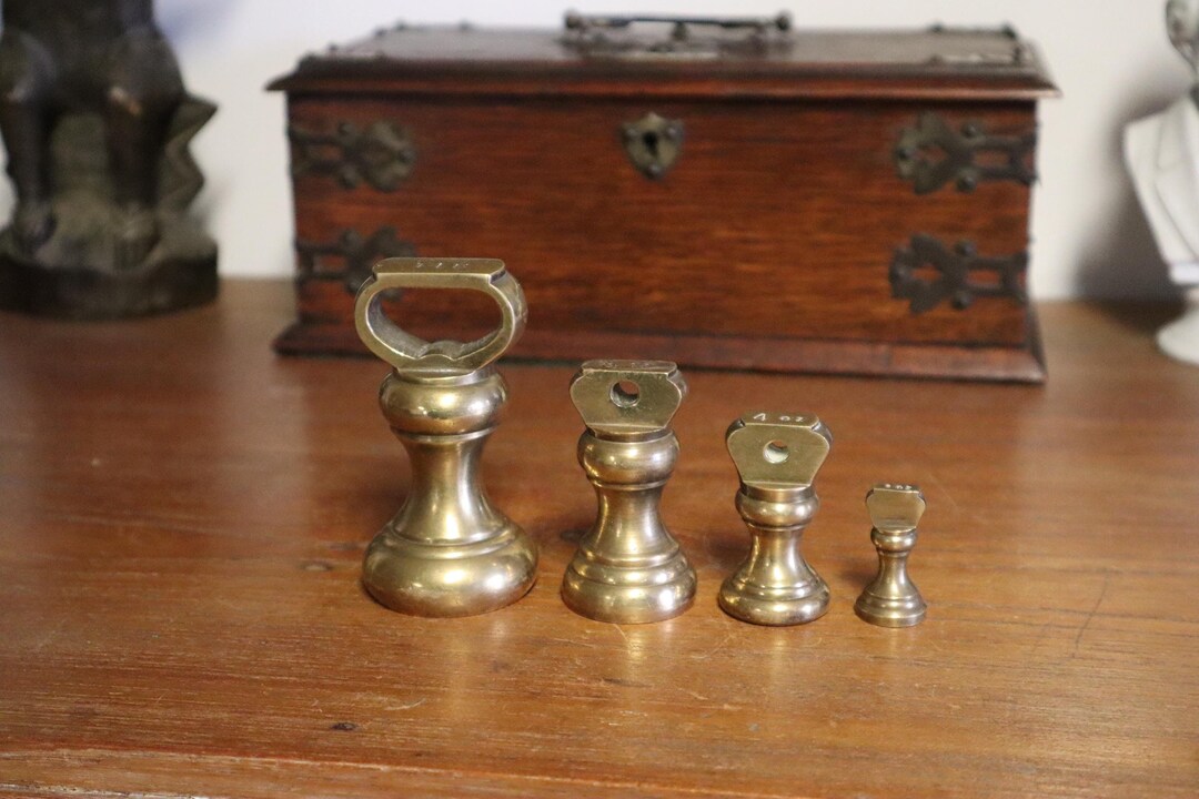 C1920 Brass Weight Set 1oz 4oz 8oz 1lb Brass Kitchen Scale Weight Set ...