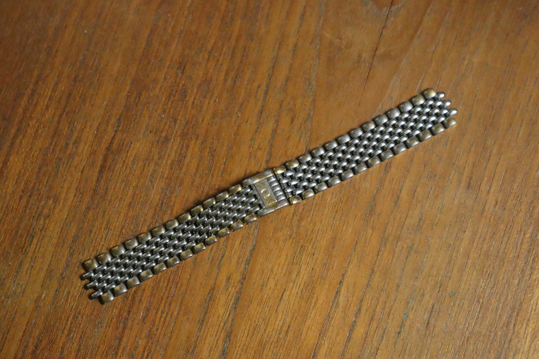Vintage OMEGA beads of Rice Bracelet 17mm Wide Two-tone Steel and Gold ...