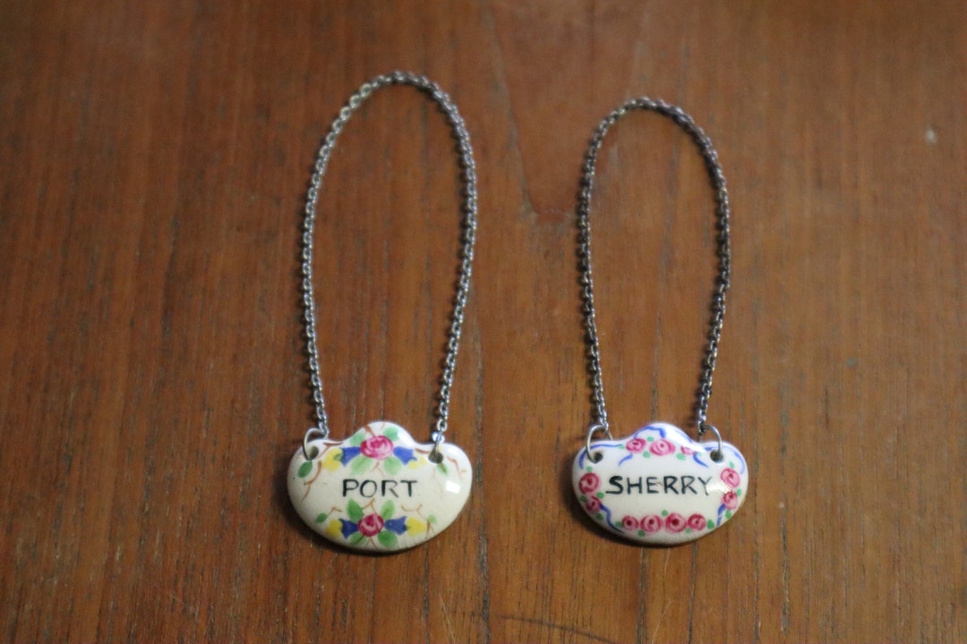 Vintage Bone China Decanter Labels Port and Sherry Spirit Labels Made ...