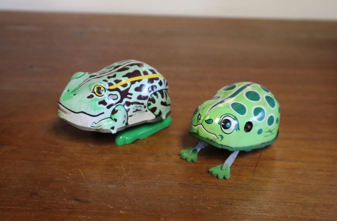 1960's Japanese Tinplate Clockwork Frogs by Alco and Yone - Working ...