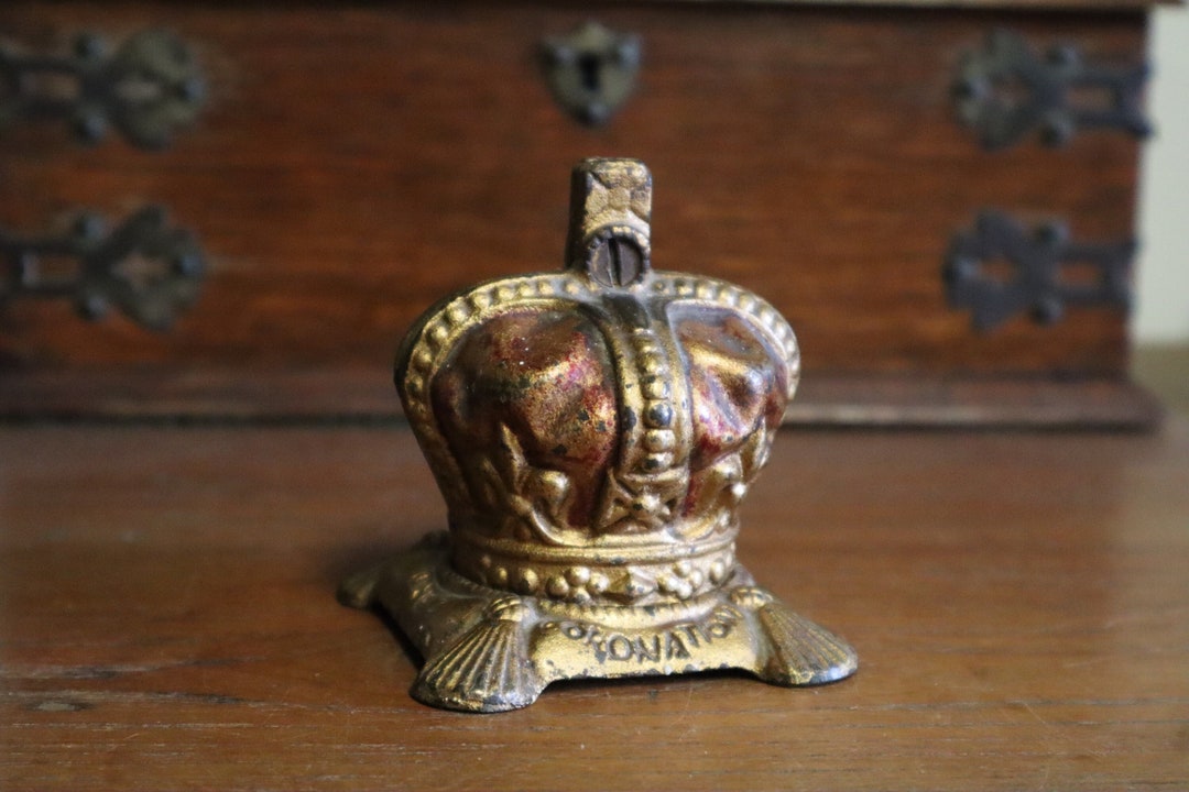1953 Coronation Brass Money Box Queen Elizabeth Ll Coronation Money ...