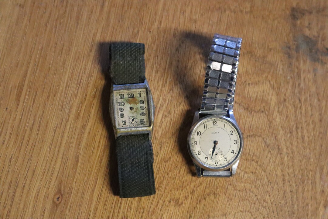 Vintage Gent's Military Style Watches Tank Watch and Olma Swiss Made ...