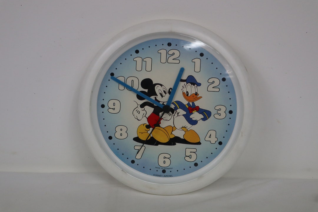 Vintage Walt Disney Clock With Mickey Mouse and Donald Duck - Working ...