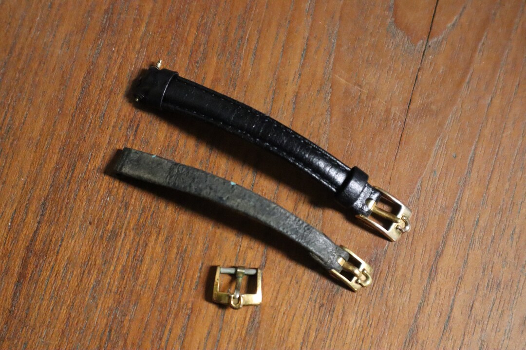 Vintage OMEGA Gold Plated Buckles and Leather Straps 7mm 9mm and 13mm ...