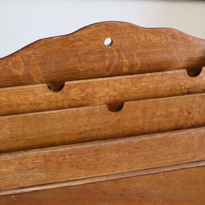 C1920 Solid Oak Letter Rack With Three Compartments - English Oak Desk ...