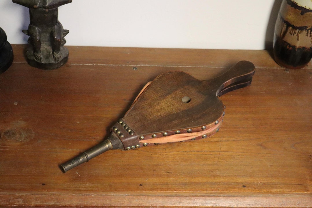 C1920 English Fire Bellows Large Hand Made Wood and Brass Fire Bellow ...