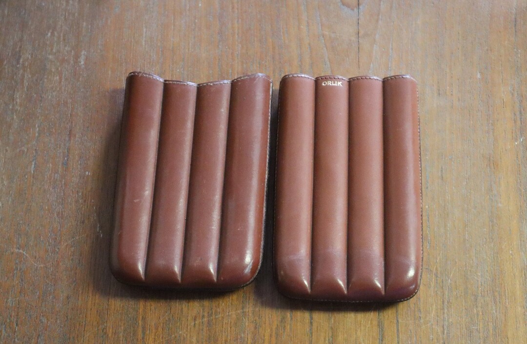 1960's Orlik Leather Cigar Pouch - Four Cigar Case Made in England by ...