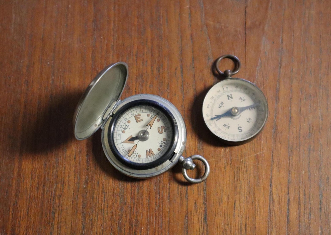 1940's WW2 Era Compasses Pocket Watch Style and German Brass Fob ...