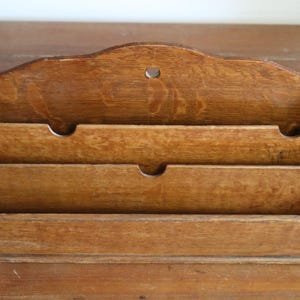 C1920 Solid Oak Letter Rack With Three Compartments - English Oak Desk ...