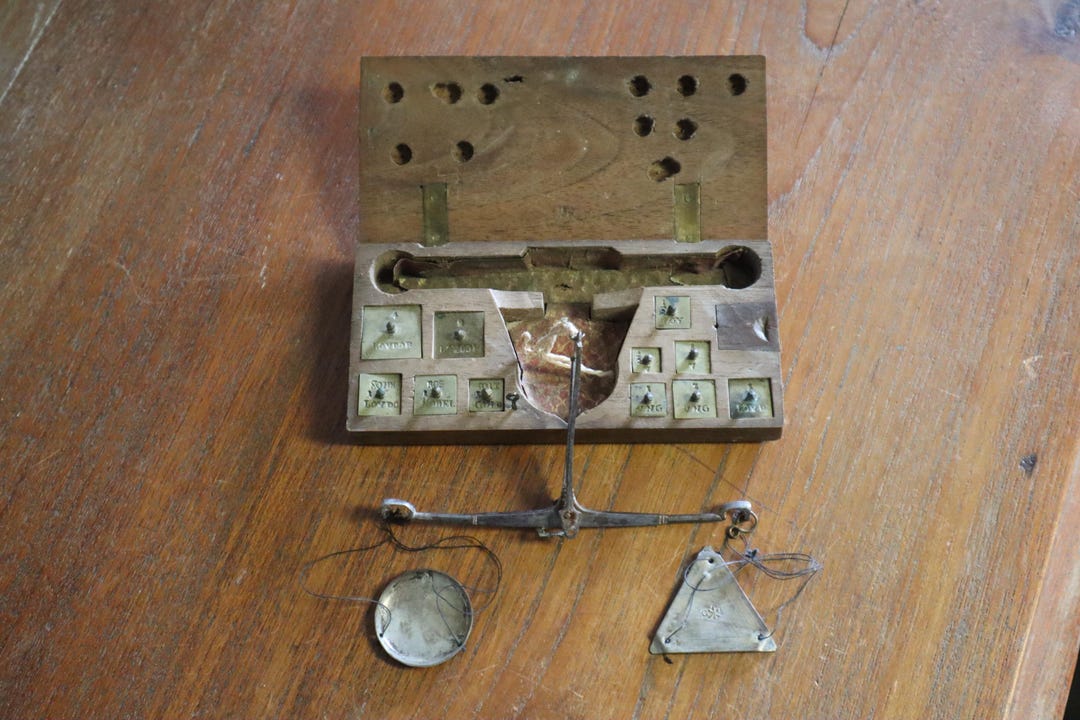 18th Century French Gold Coin Scale Complete Set of Mid 1700's Merchant ...